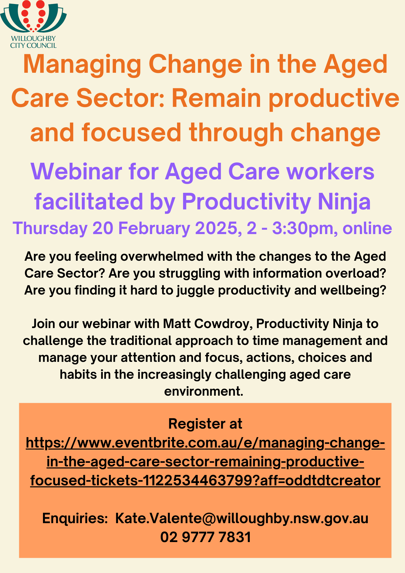 Managing Change in the Aged Care Sector: Remaining Productive & Focused ...