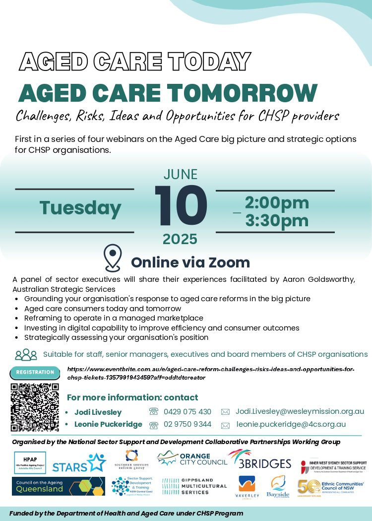 Aged Care Reform - Challenges, Risks, Ideas and Opportunities for CHSP ...